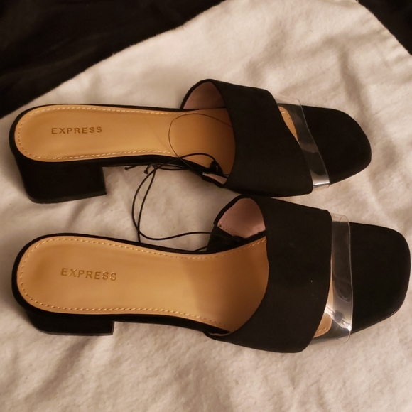 Express | Shoes | Express Sandals Black Suede 85 Nwt | Poshmark